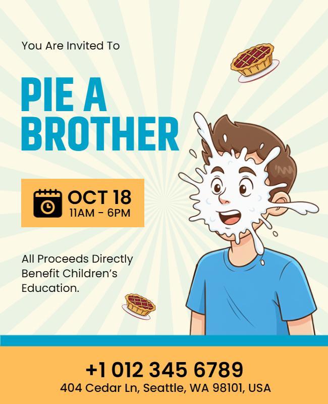 Community Pie a Brother Fundraising Event Flyer Template