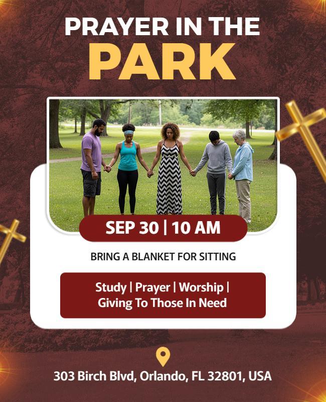 Community Prayer in the Park Event Flyer Template