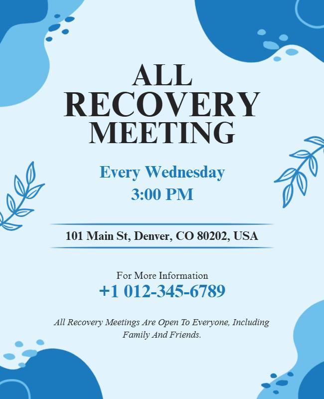 Community Recovery Meeting Announcement Flyer Template