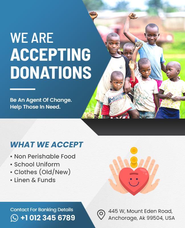 Community Support Donation Drive Help Needed Poster Template