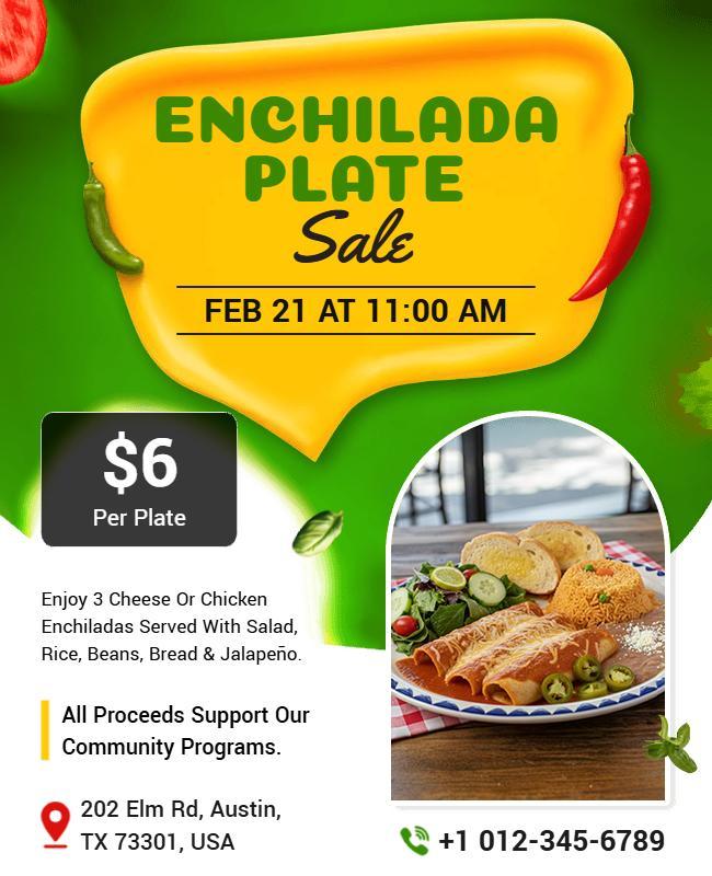 Community Support Enchilada Plate Sale Event Flyer Template