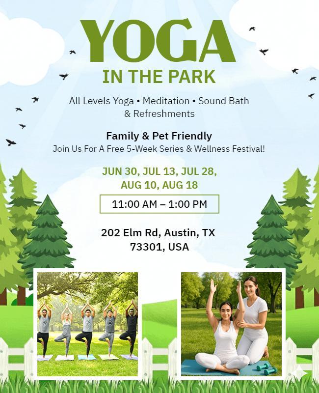 Community Yoga in the Park Event Flyer Template