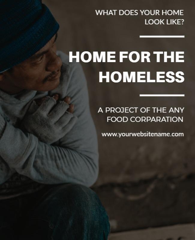 Compassionate Social Awareness Home for the Homeless Poster Template