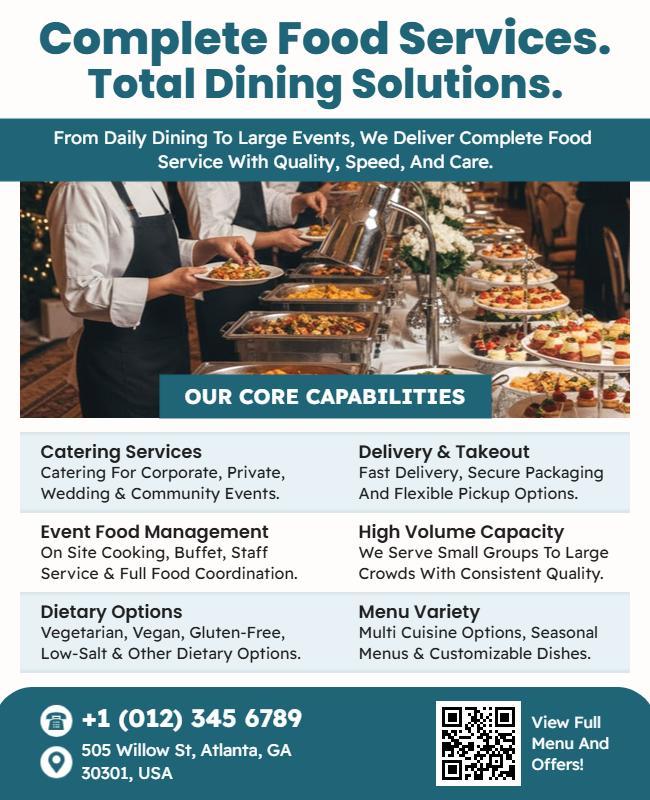 Comprehensive Event Food Catering Services Flyer Template