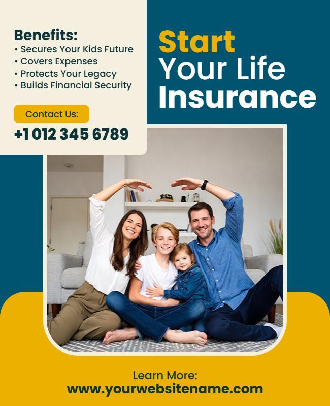 Comprehensive Life Insurance Benefits Flyer Template