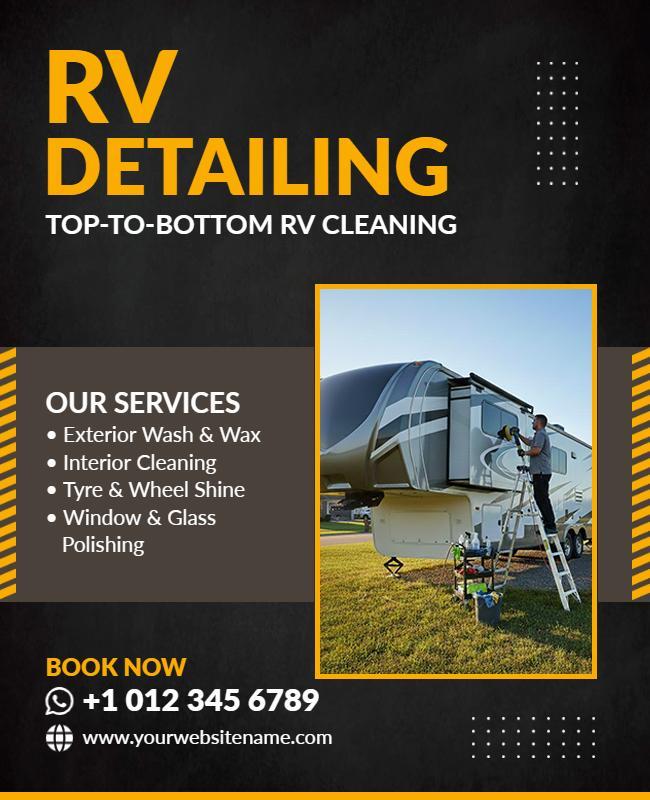 Comprehensive RV Detailing Services Flyer Template