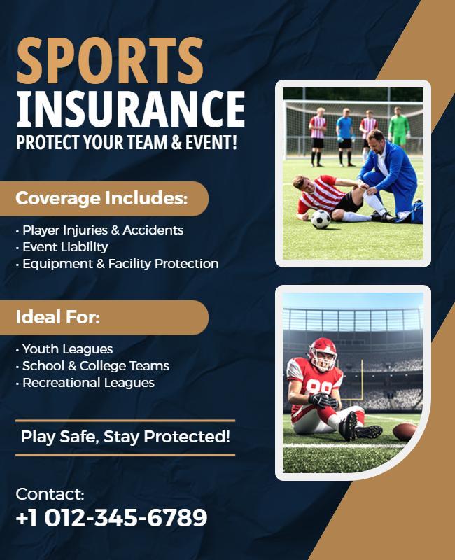 Comprehensive Sports Insurance Coverage Flyer Template