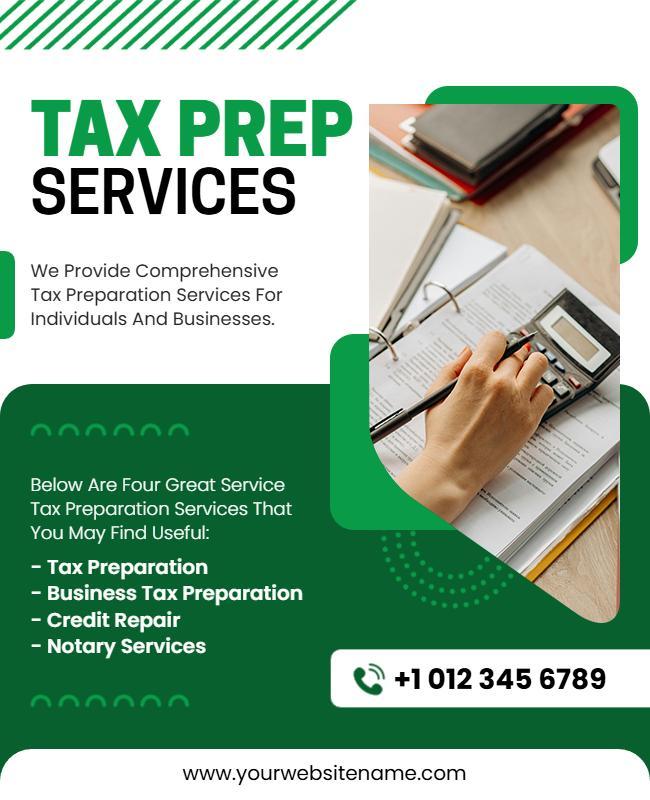 Comprehensive Tax Preparation Services Flyer Template