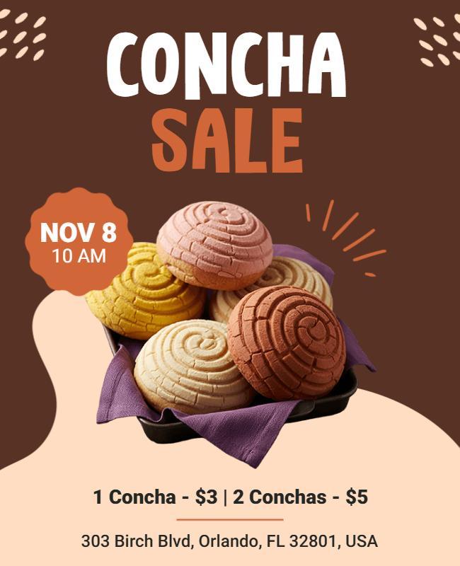 Concha Bread Sale Event Flyer Template