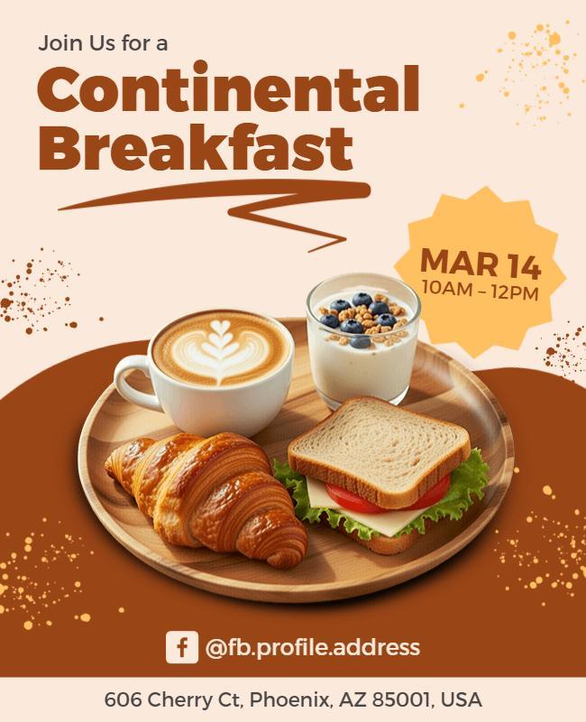 Continental Breakfast Event Flyer Template