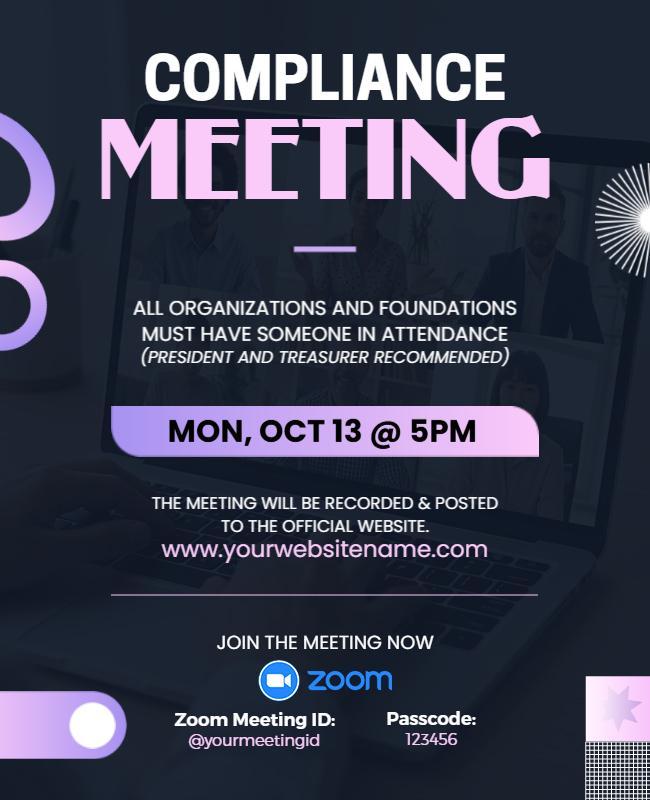 Corporate Compliance Meeting Flyer Template