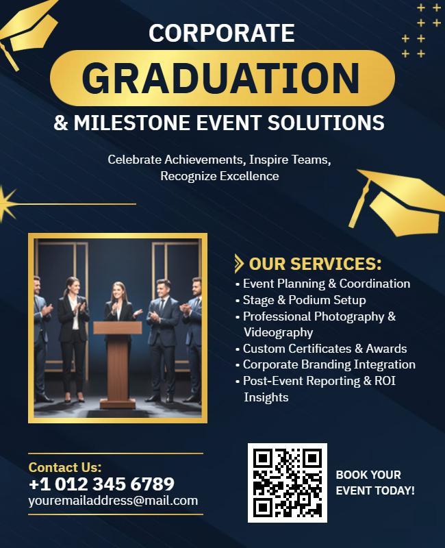 Corporate Graduation Ceremony Event Solutions Flyer Template