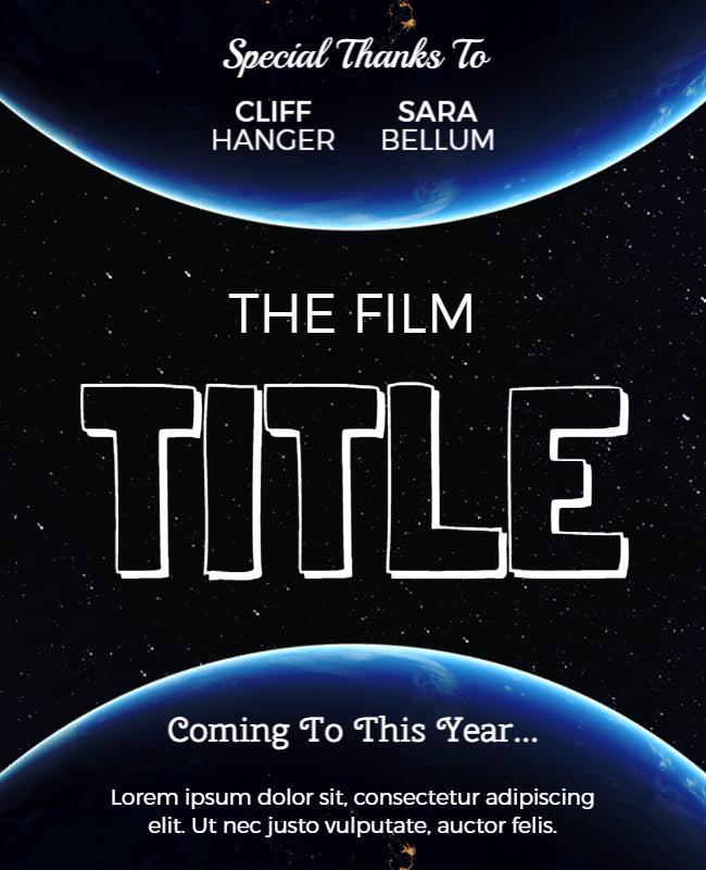 Cosmic Space Theme Film Release Announcement Poster Template