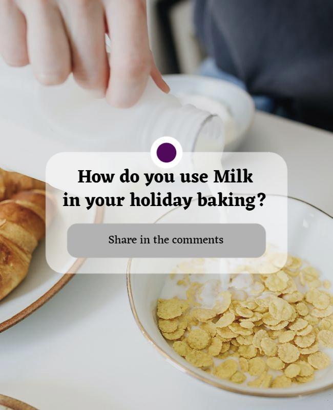 Cozy Kitchen Holiday Baking Milk Inquiry Poster Template