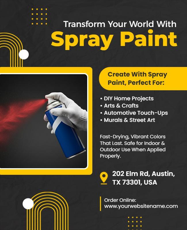 Creative Arts and Crafts Spray Paint Flyer Template