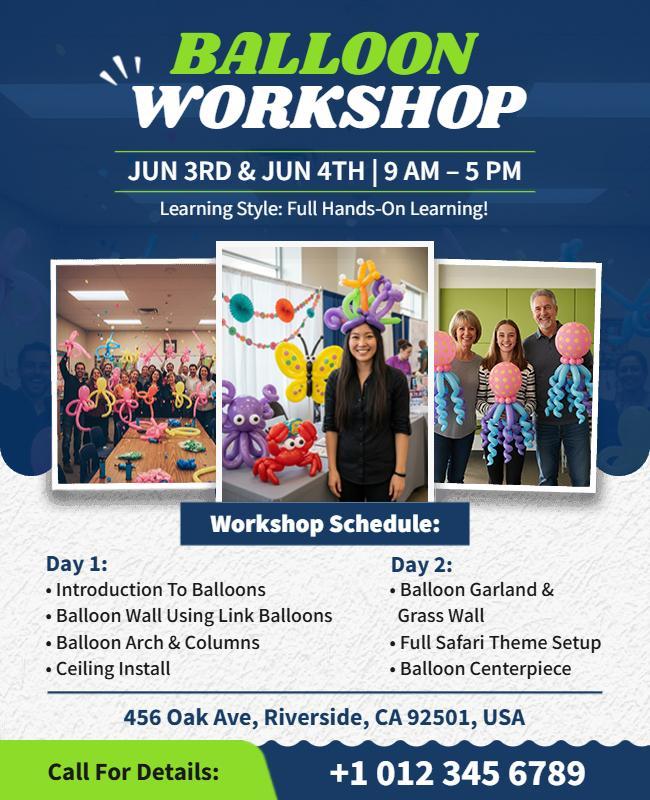 Creative Balloon Workshop Flyer Template