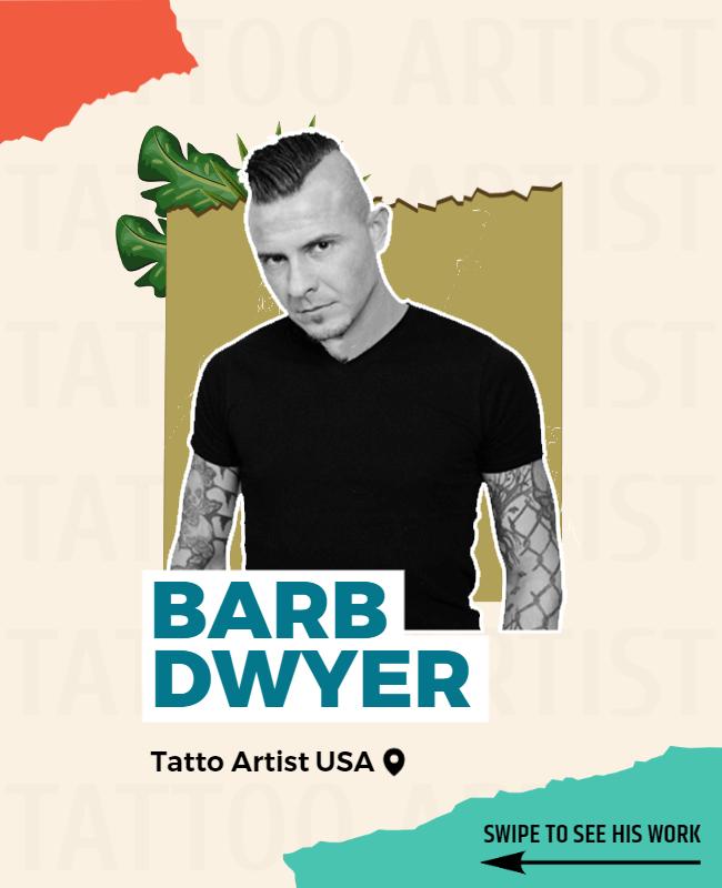 Creative Modern Tattoo Artist Showcase Poster Template