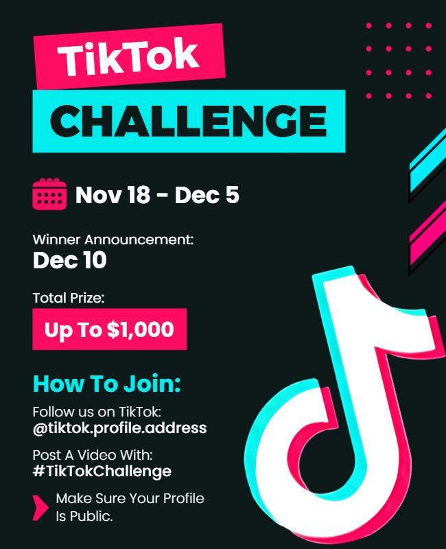 Creative Tiktok Challenge Flyer Template