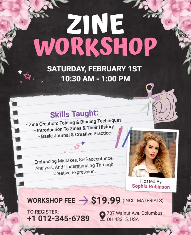 Creative Zine Workshop Event Flyer Template