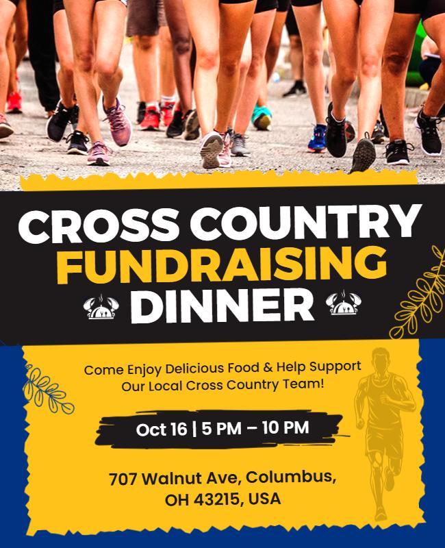 Cross Country Fundraising Dinner Flyer Template