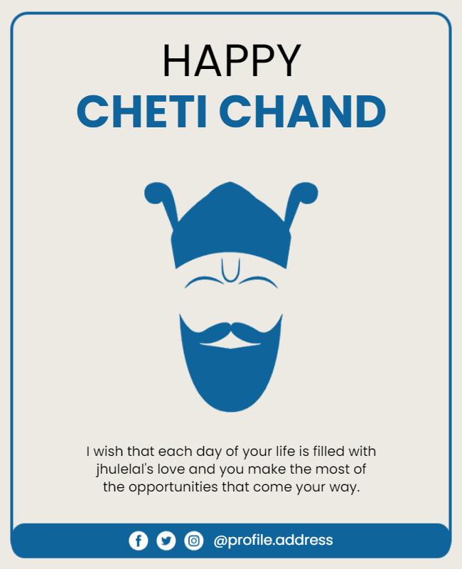 Cultural Blue Cheti Chand Celebration Greeting Poster Template
