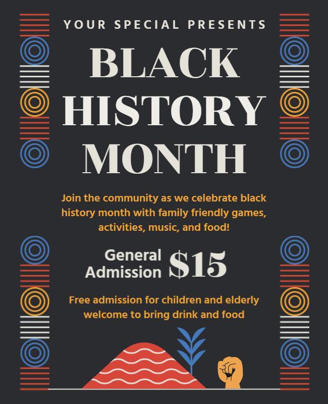 Cultural Celebration Black History Month Community Event Poster Template
