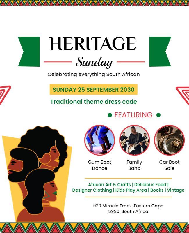 Cultural Celebration Heritage Sunday Festivities Poster Template