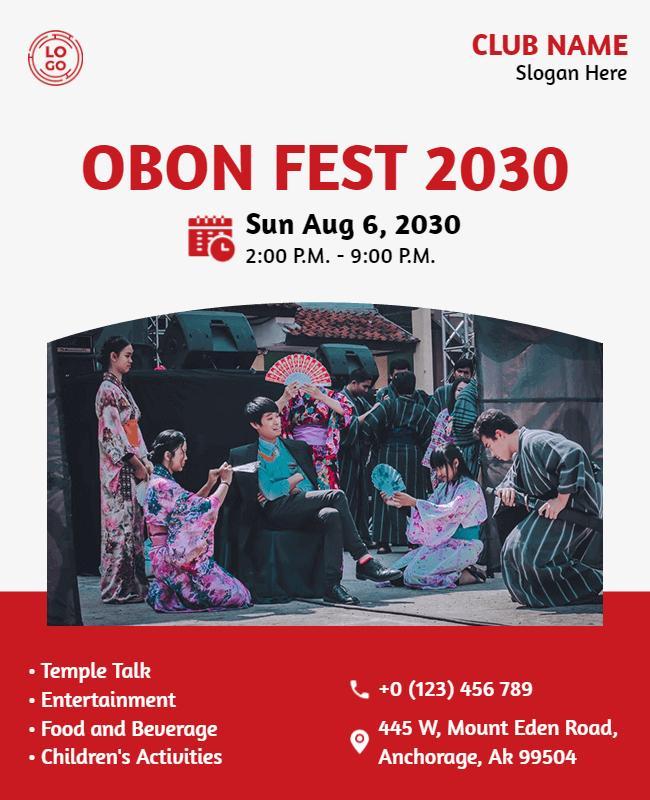 Cultural Celebration Obon Fest Community Event Poster Template