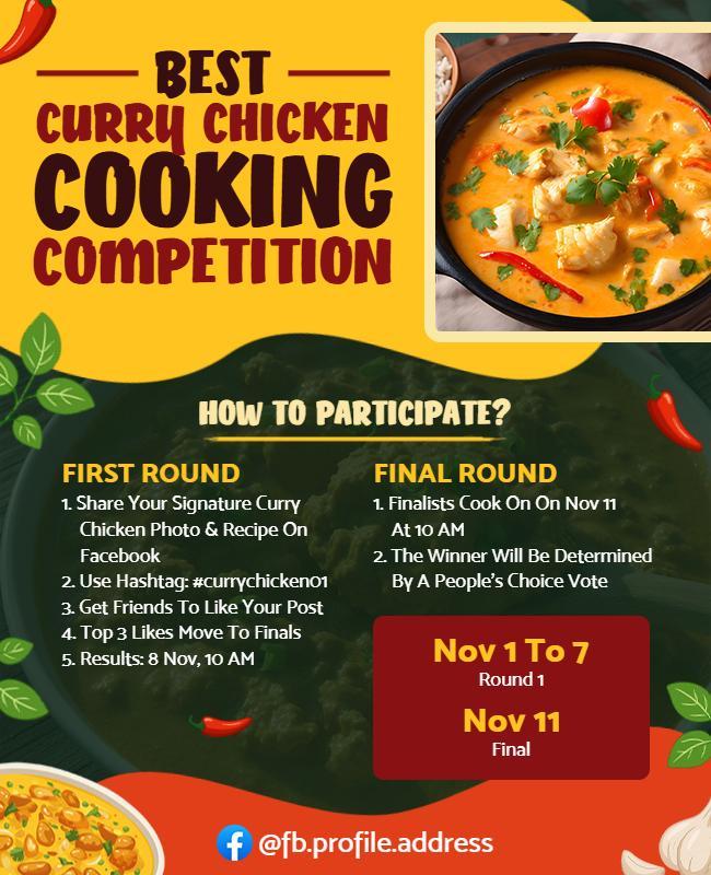 Curry Chicken Cooking Competition Event Flyer Template