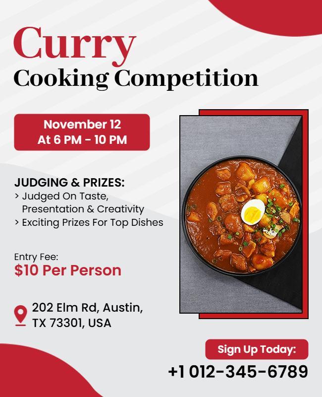 Curry Cooking Competition Event Flyer Template