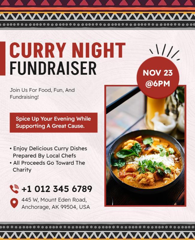 Curry Night Charity Fundraiser Flyer Template