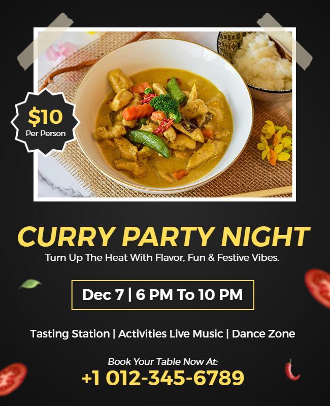 Curry Night Party Event Flyer Template