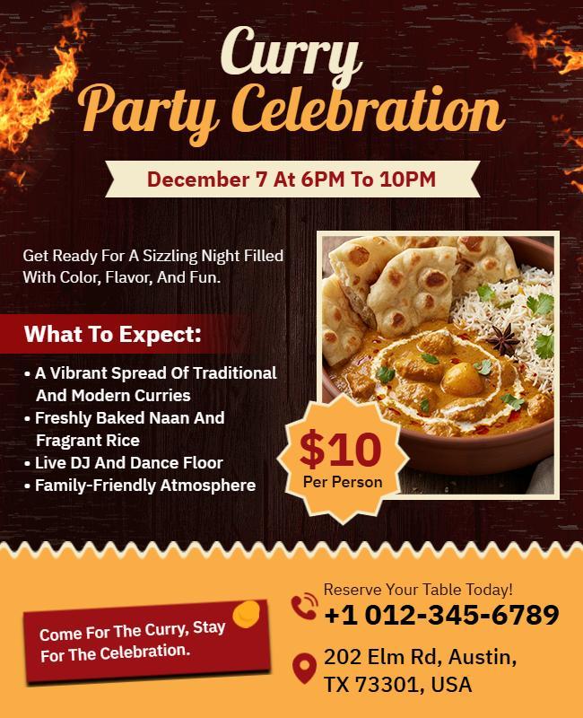 Curry Party Celebration Event Flyer Template