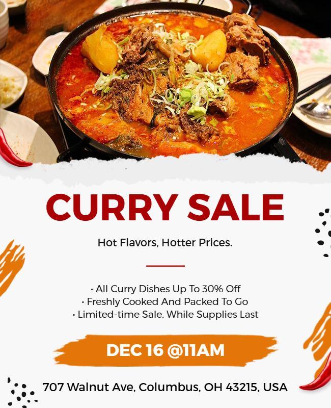 Curry Sale Event Promotional Flyer Template
