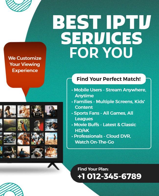 Custom IPTV Service Offering Flyer Template