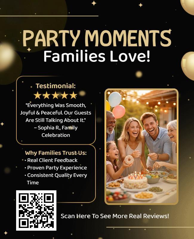 Customer Testimonial Celebration Party Flyer Template