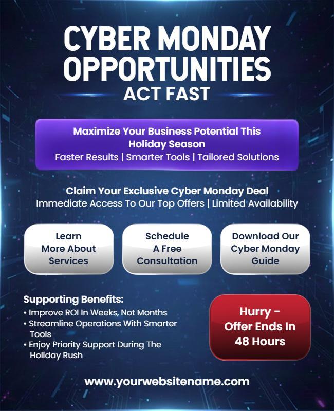 Cyber Monday Business Opportunities Flyer Template