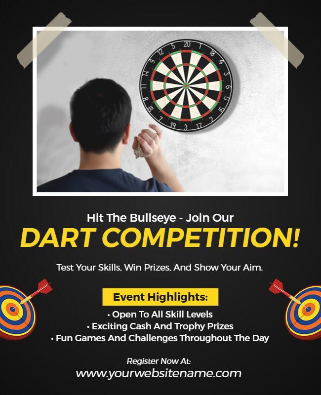Dart Competition Event Promotional Flyer Template