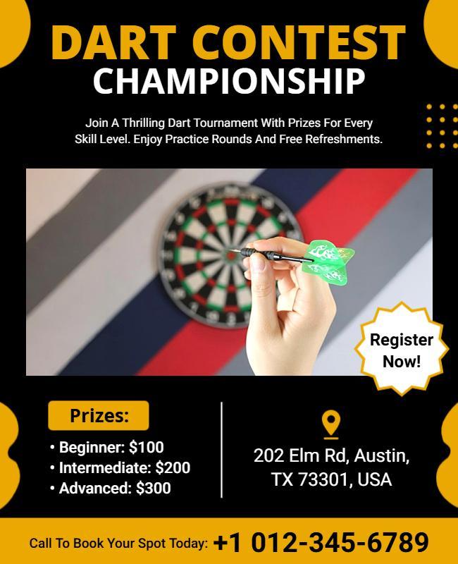 Dart Contest Championship Event Flyer Template