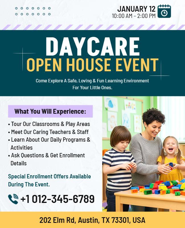 Daycare Open House Event Flyer Template