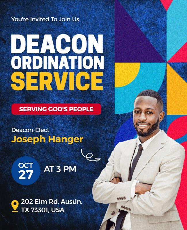 Deacon Ordination Service Announcement Flyer Template