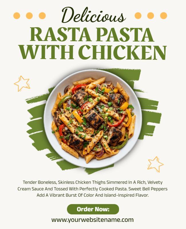 Delicious Rasta Pasta Chicken Promotion Flyer Template
