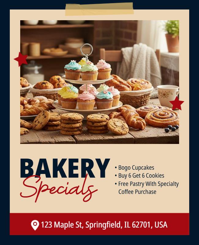 Delicious Treats for Bakery Specials Sale Flyer Template