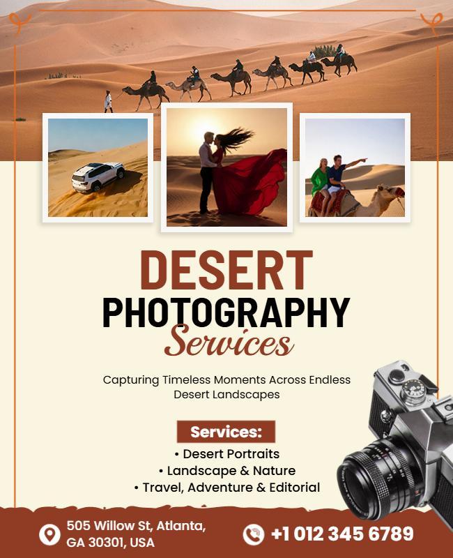 Desert Photography Services Promotional Flyer Template