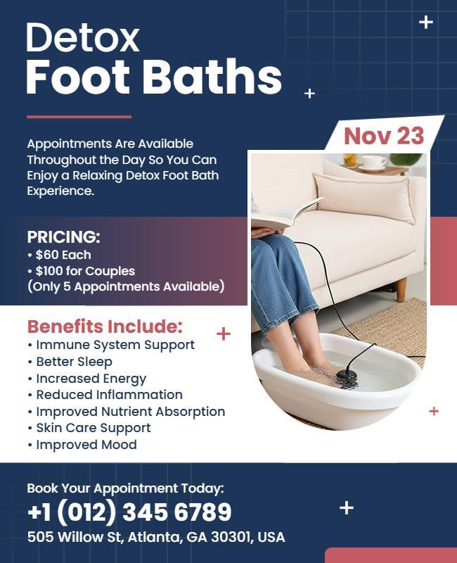 Detox Foot Bath Appointment Flyer Template