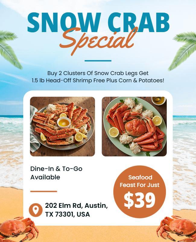 Dining Special Snow Crab Flyer Template