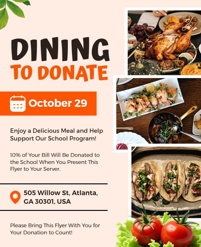 Dining to Donate Charity Event Flyer Template