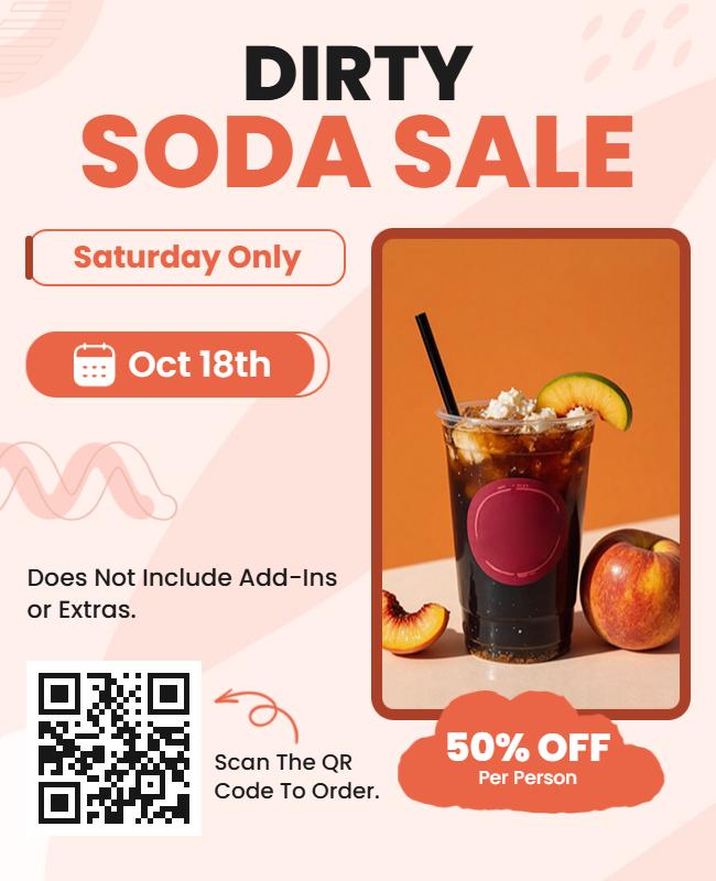 Discounted Dirty Soda Sale Promotional Flyer Template