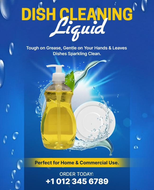Dish Cleaning Liquid Product Advertisement Flyer Template