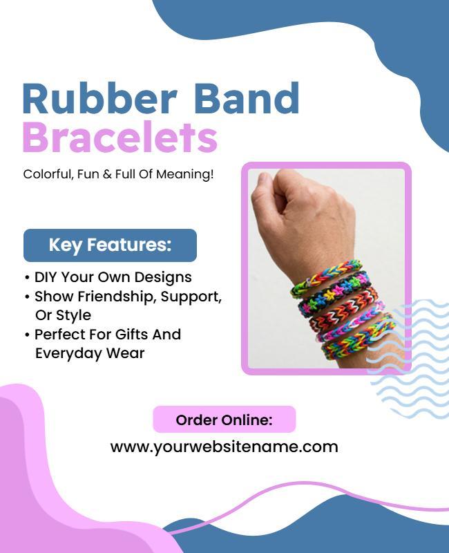 DIY Rubber Band Bracelets Promotional Flyer Template